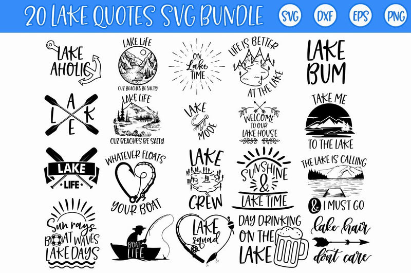 Lake Quotes SVG Bundle - So Fontsy