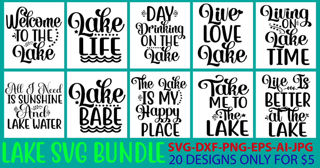 Lake Svg Bundle - So Fontsy