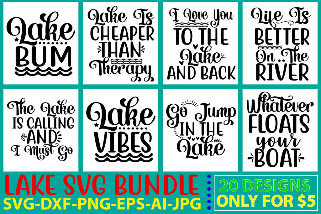 Lake Svg Bundle - So Fontsy