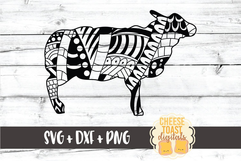 Lamb - Zen Doodle Art - Animal SVG PNG DXF Files - So Fontsy