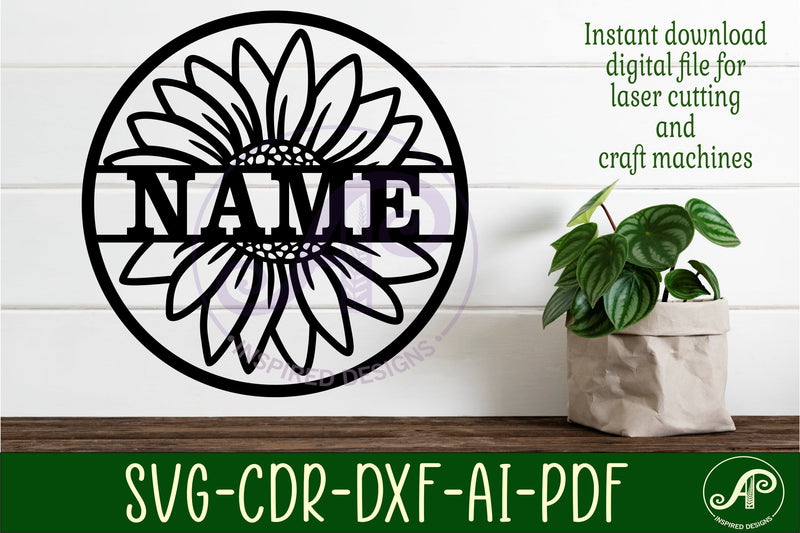 Large realistic Daisy name sign svg laser cut template - So Fontsy