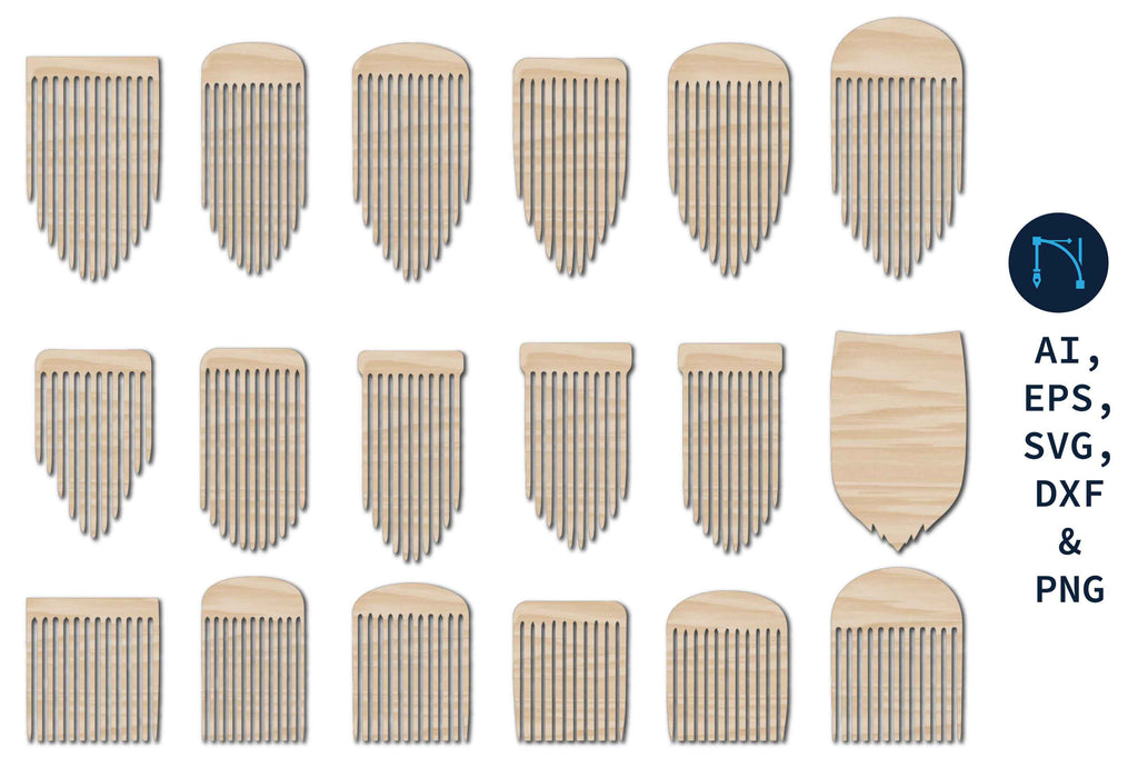 Laser Cut Beard Combs SVG Bundle - So Fontsy