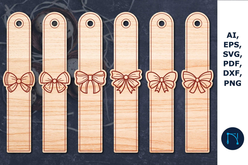 laser cut Bow element bookmark SVG bundle - So Fontsy