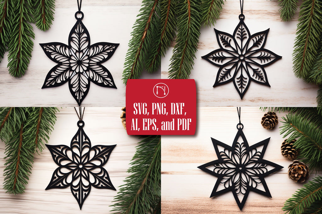 Laser Cut Christmas Star SVG Bundle - So Fontsy