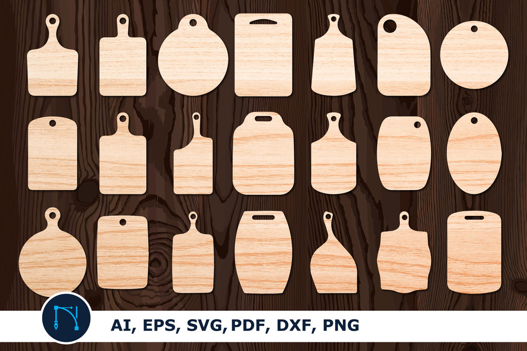 laser cut cutting board bundle SVG - So Fontsy