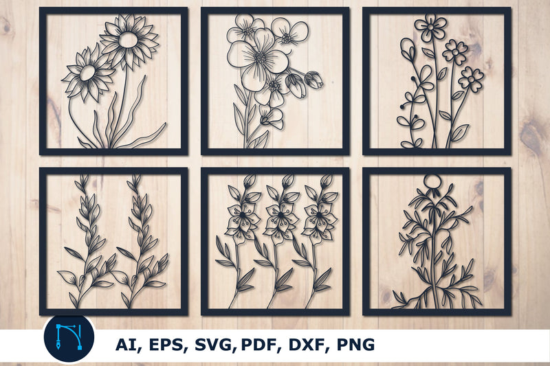 laser cut decorative flowers SVG bundle - So Fontsy