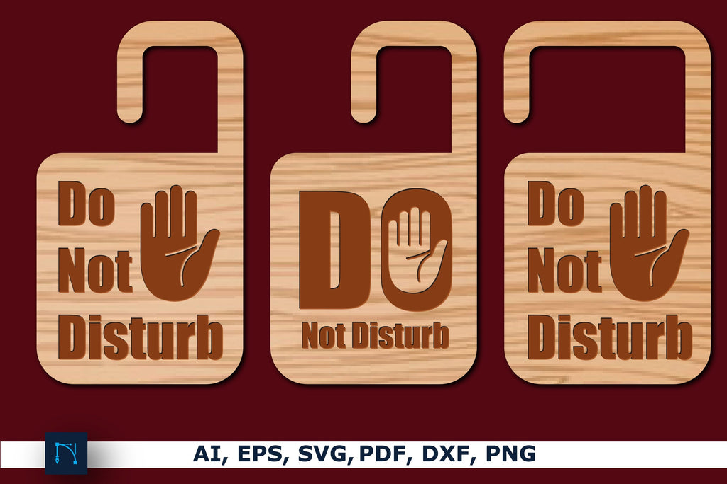 Laser Cut Do Not Disturb sign SVG Bundle - So Fontsy