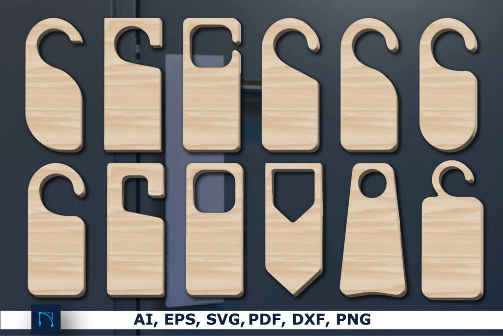 Laser Cut Door Hanger SVG Bundle - So Fontsy