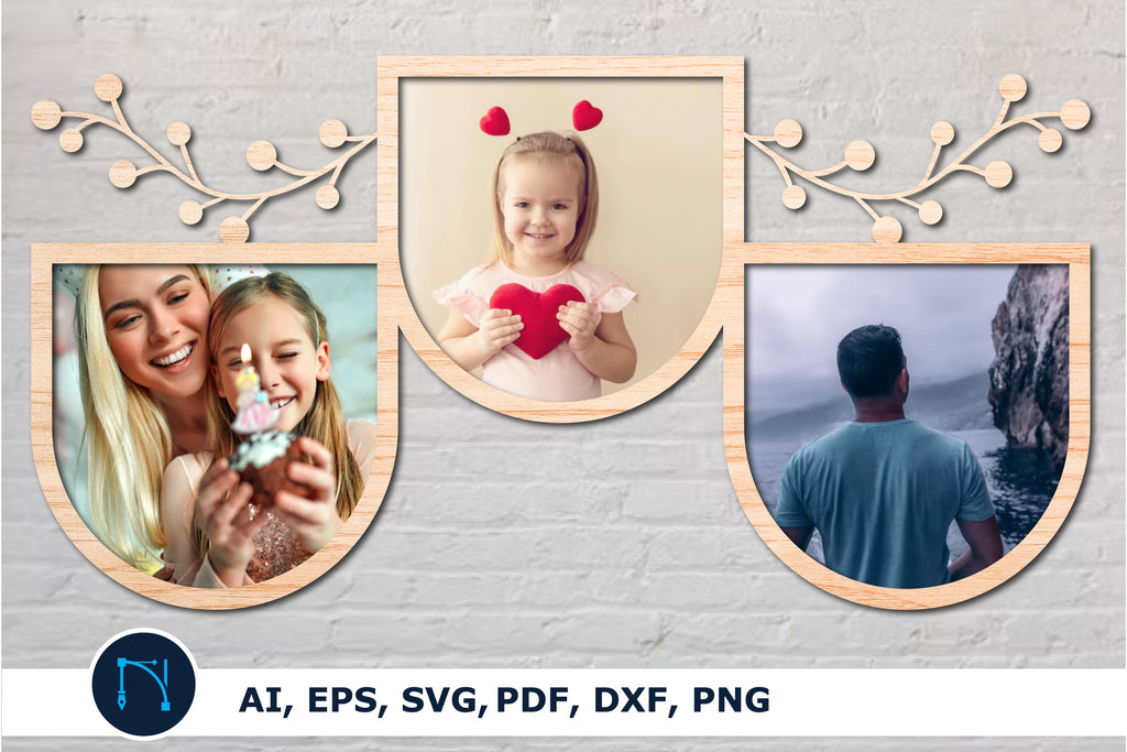laser cut Family Photo Frame SVG file - So Fontsy