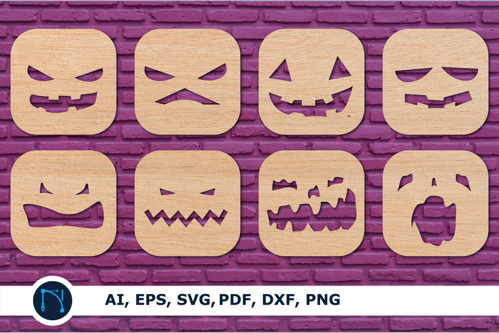 laser cut ghost faces bundle SVG decor - So Fontsy
