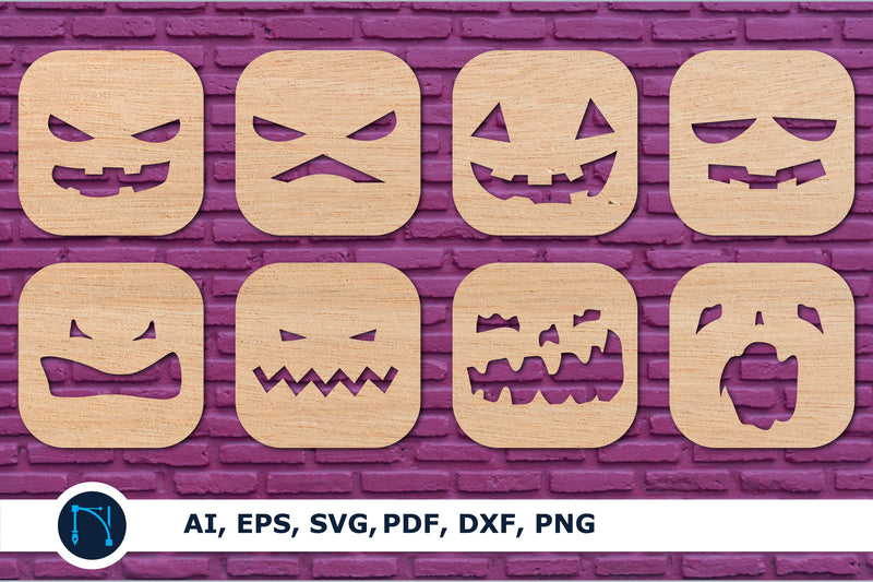 laser cut ghost faces bundle SVG decor - So Fontsy