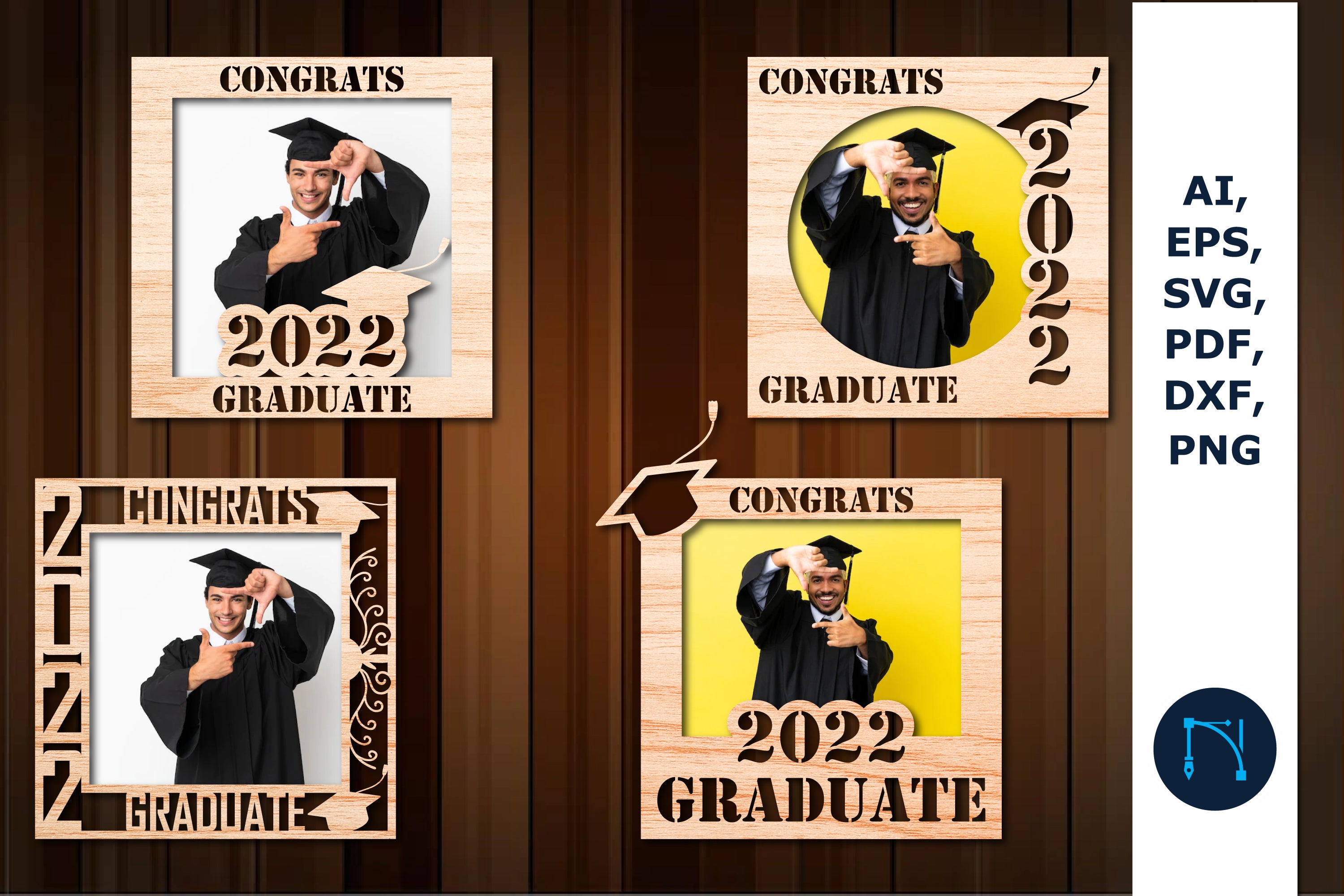 laser cut GRADUATION frame SVG bundle - So Fontsy