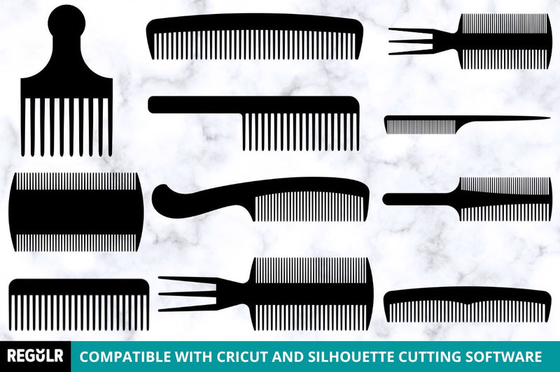 Laser Cut Hair Comb SVG Bundle - So Fontsy