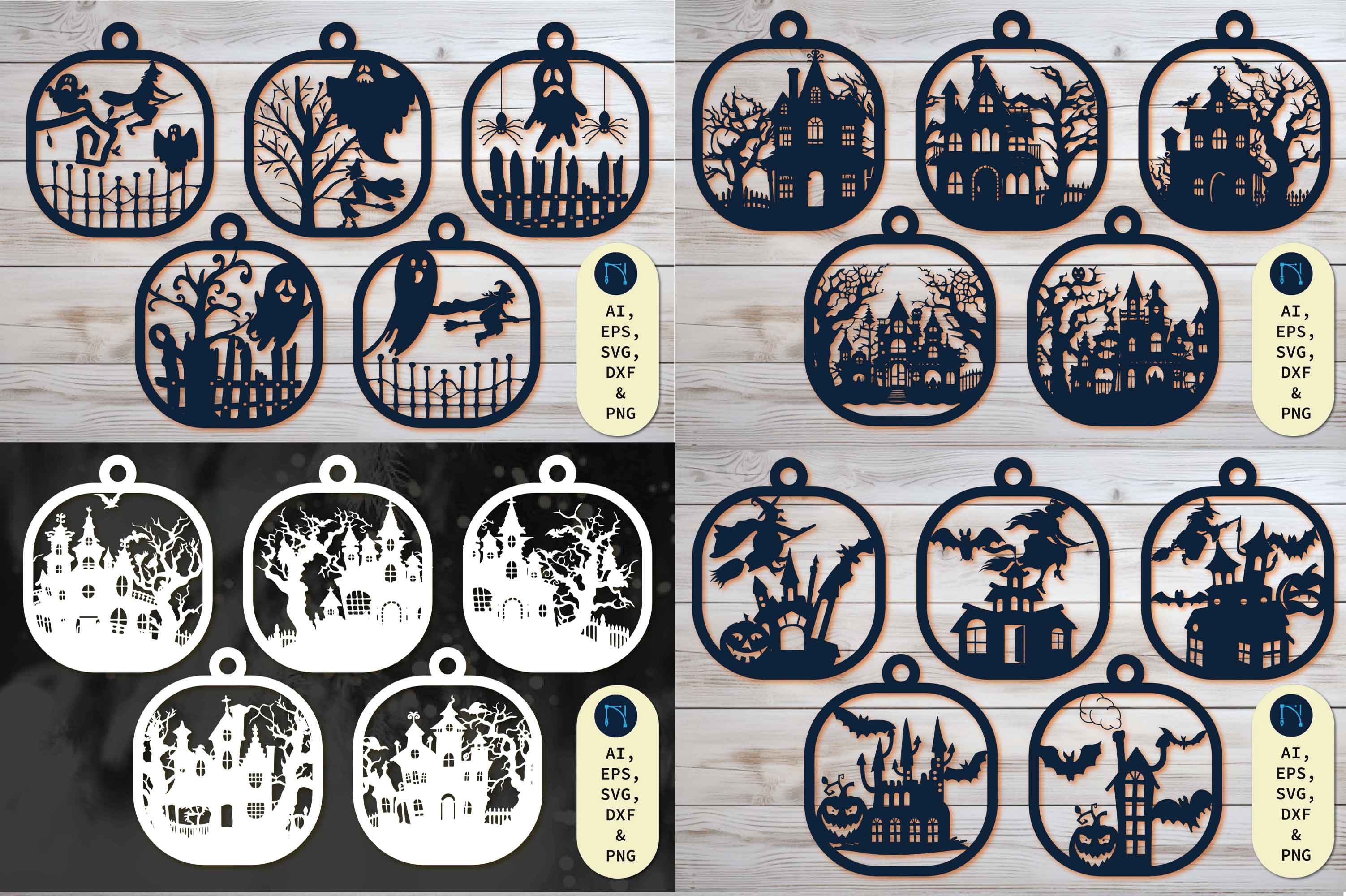 Laser Cut Halloween Decor SVG Bundle - So Fontsy