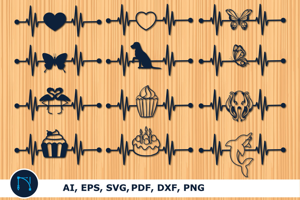 laser cut Heartbeat SVG mega bundle - So Fontsy