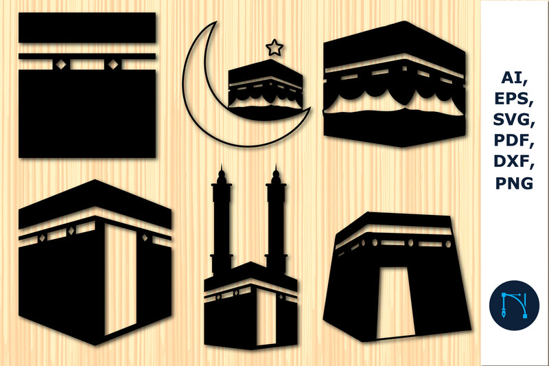 laser cut Holy Kaaba Makkah SVG bundle - So Fontsy