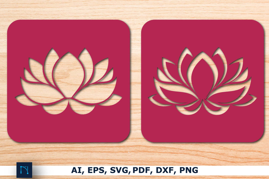 Laser cut Lotus Wall Decor SVG bundle - So Fontsy