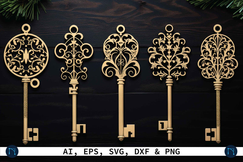 Laser Cut Magic Key SVG Bundle - So Fontsy