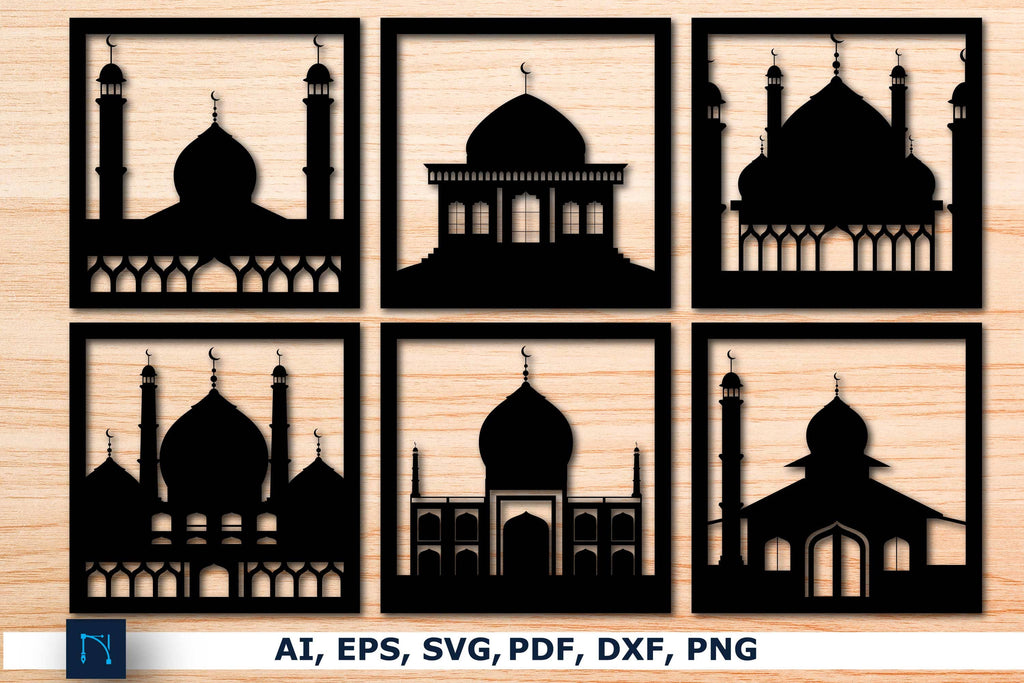 laser cut Mosque Decor SVG Bundle - So Fontsy