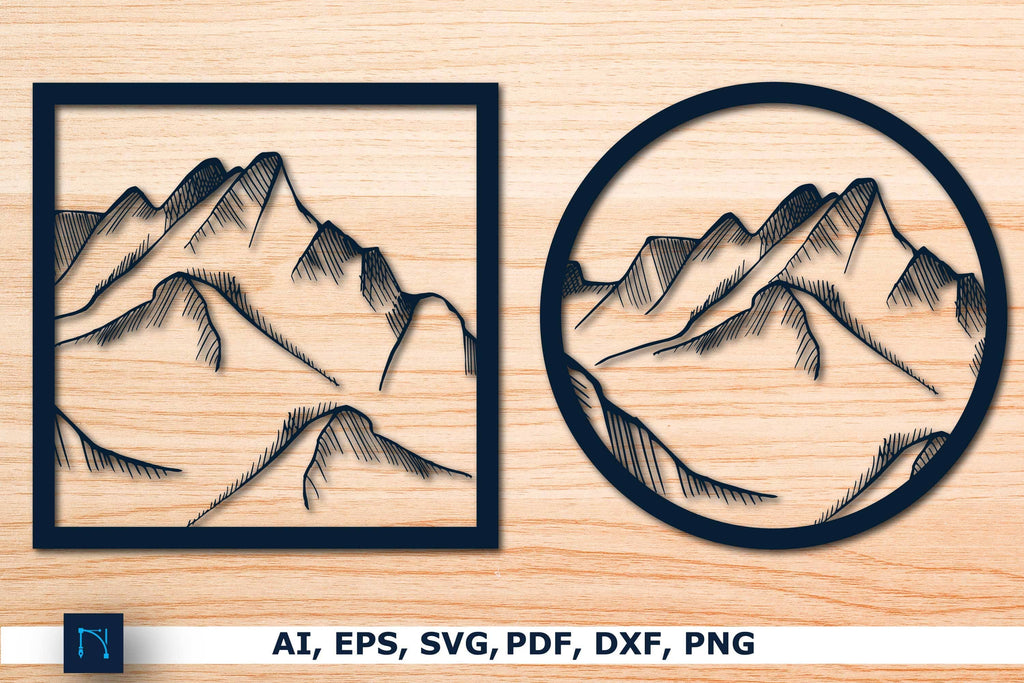 Laser-cut Mountain Wall Decor SVG bundle - So Fontsy