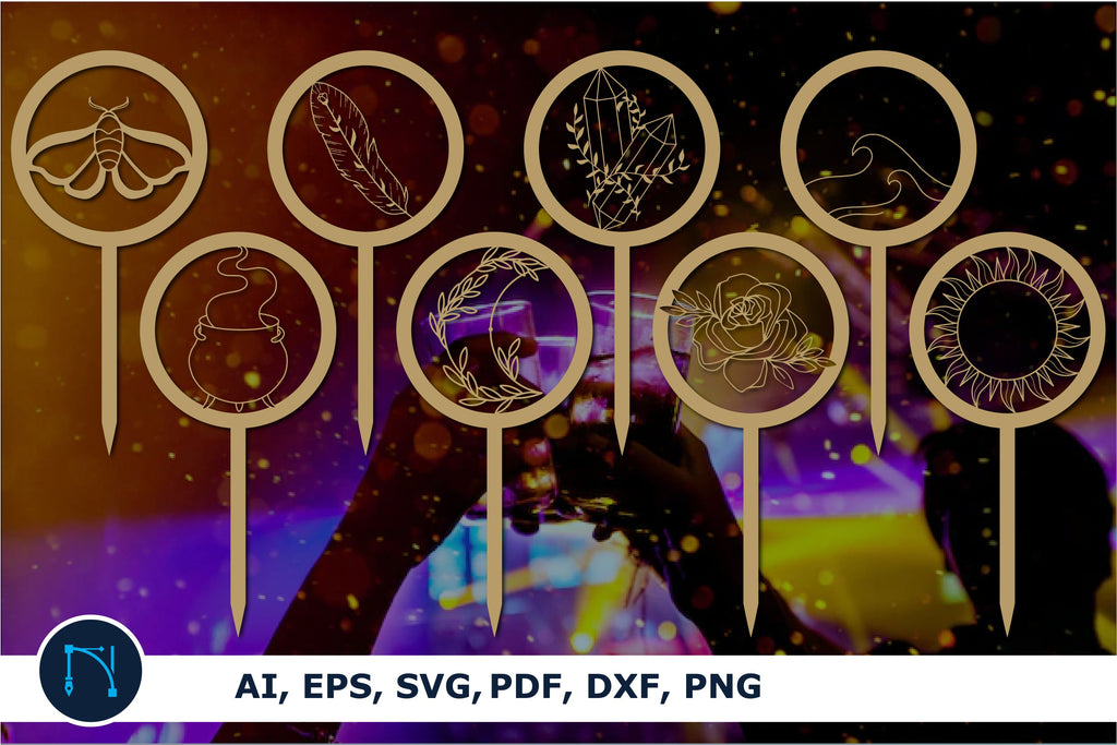 laser cut Mystical Cake topper bundle - So Fontsy