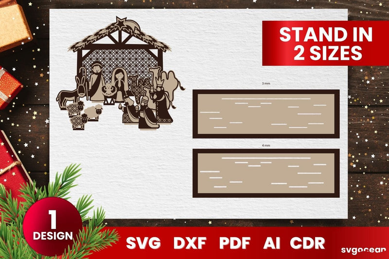 Laser Cut Nativity Scene SVG | 3D Layered | Glowforge - So Fontsy