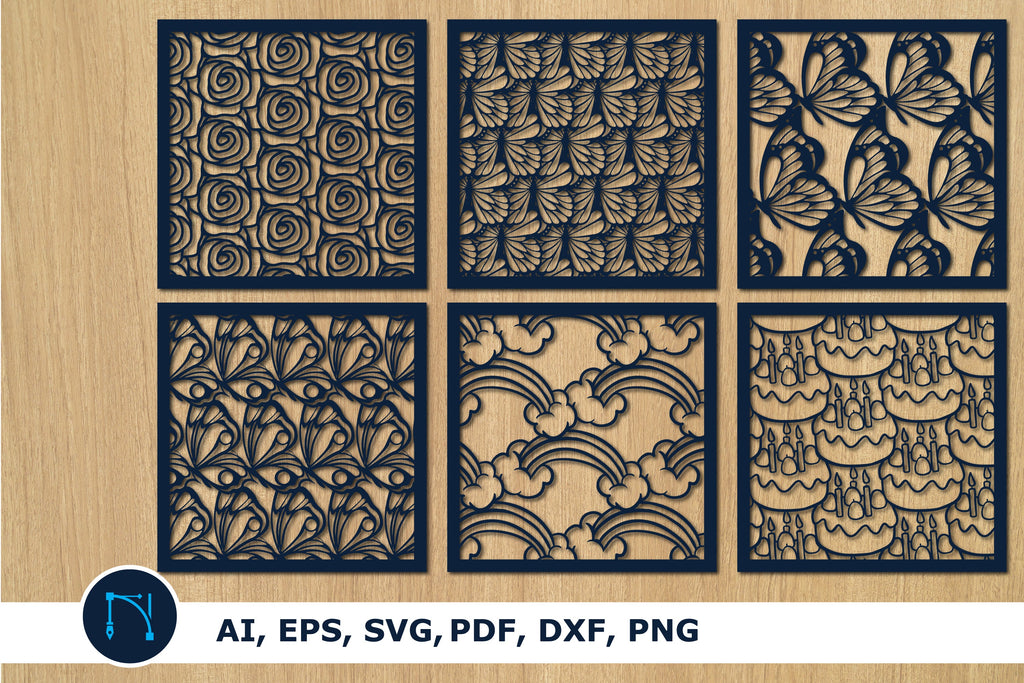 laser cut pattern Wall Decor SVG bundle - So Fontsy