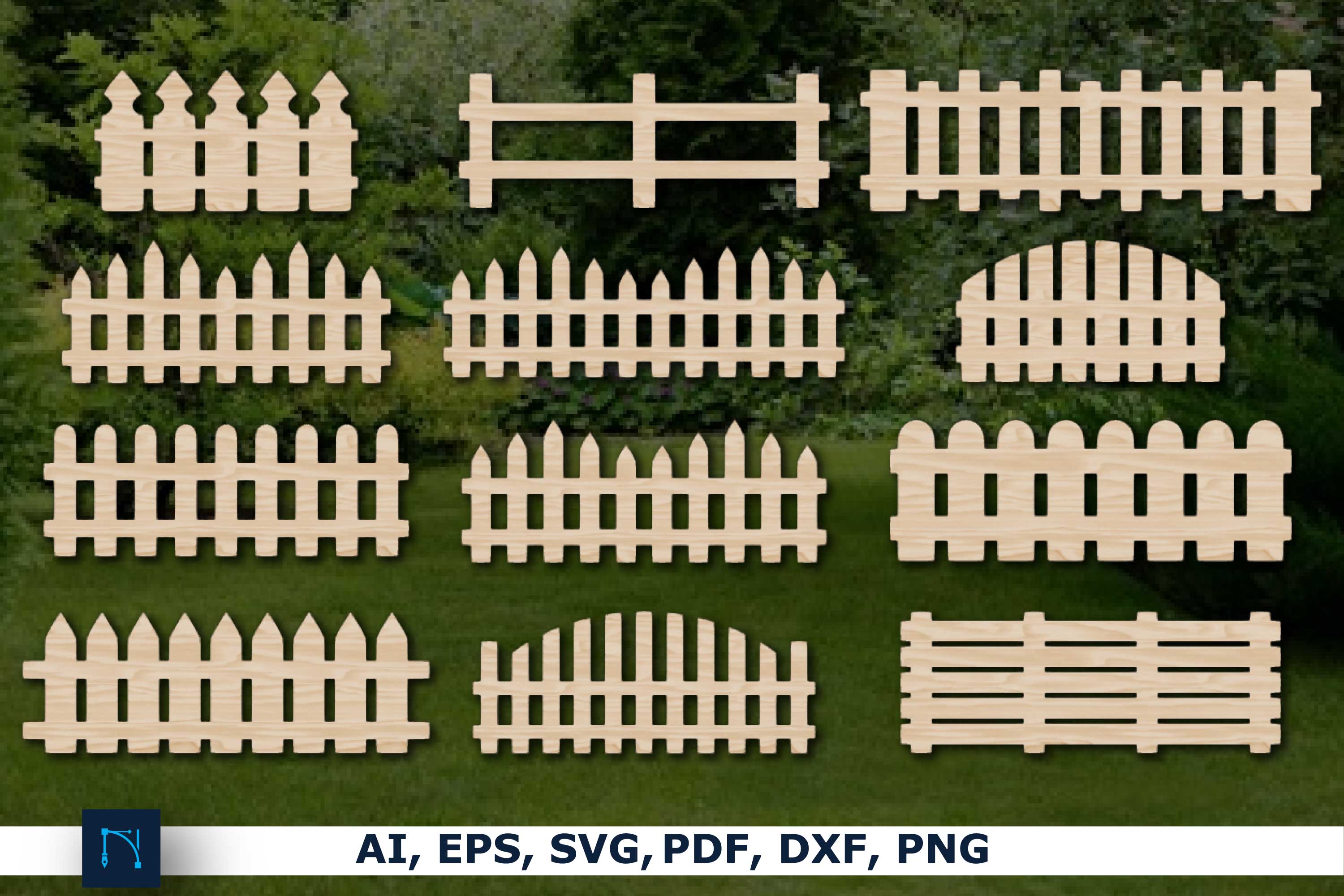Laser Cut Picket Fence SVG bundle - So Fontsy