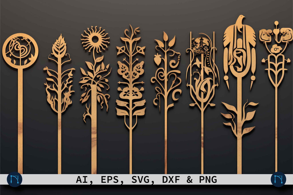 Laser Cut Plant Stakes SVG Bundle - So Fontsy