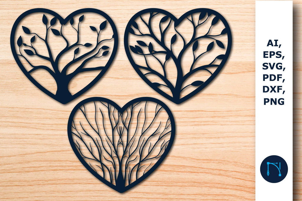 laser Cut Tree Decor Wall Art SVG Bundle - So Fontsy