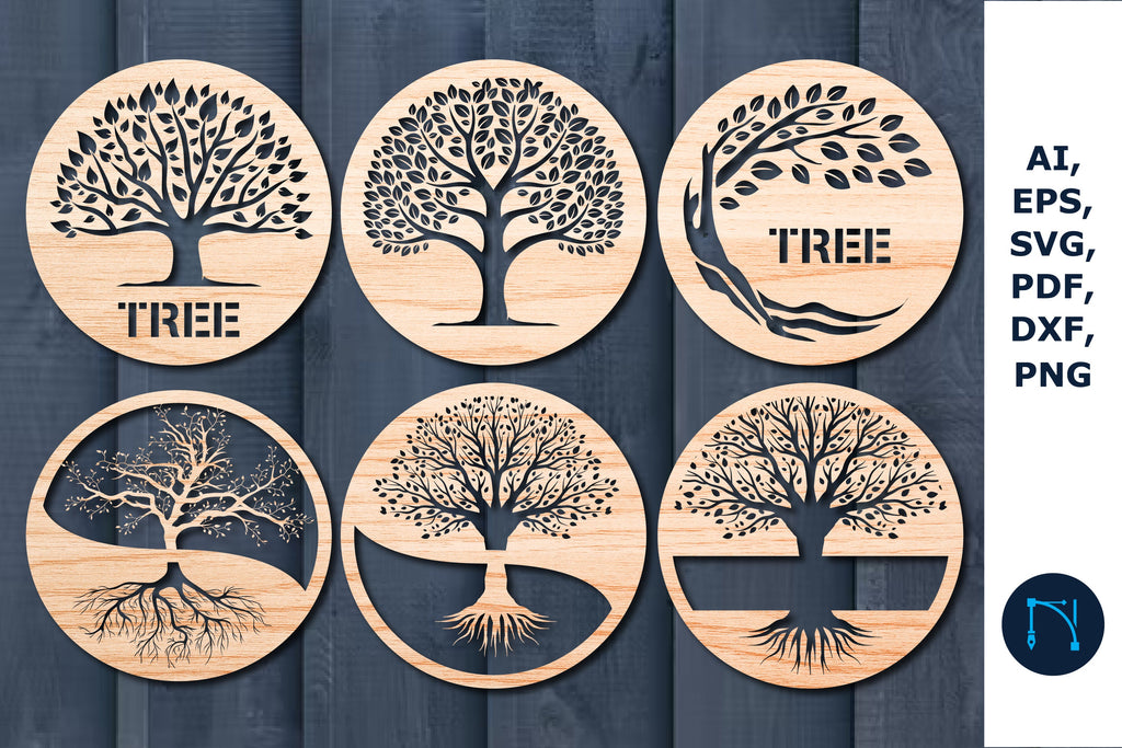 Laser Cut Tree of Life Decor SVG Bundle - So Fontsy
