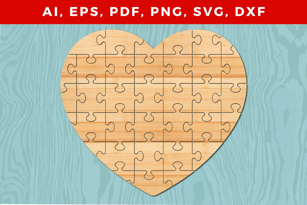 laser cut valentine love/heart puzzle - So Fontsy