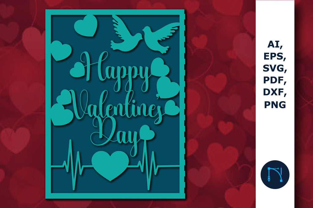 laser cut Valentine’s Gift Card SVG file - So Fontsy