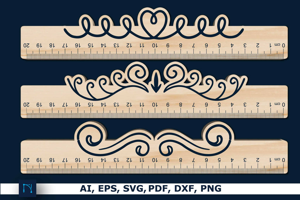 Laser Cut Wooden RULER cm Svg Bundle - So Fontsy