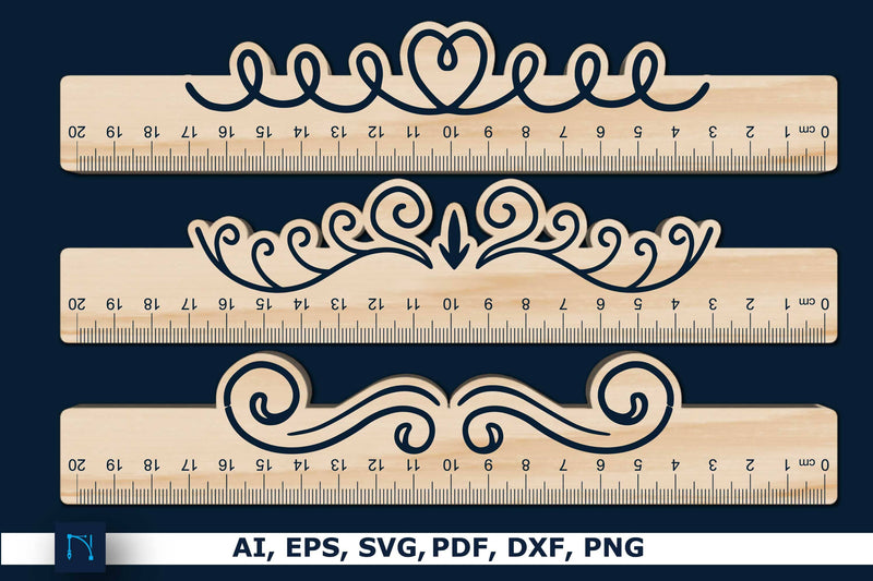 Laser Cut Wooden RULER cm Svg Bundle - So Fontsy