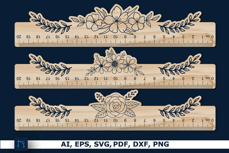 Laser Cut Wooden RULER cm Svg Bundle - So Fontsy