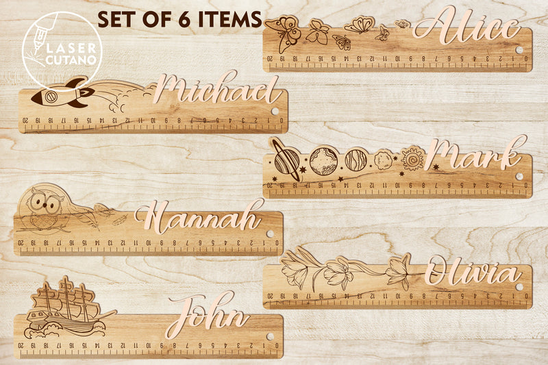 Laser Cut Wooden RULER School Laser Cut Education Tools - So Fontsy
