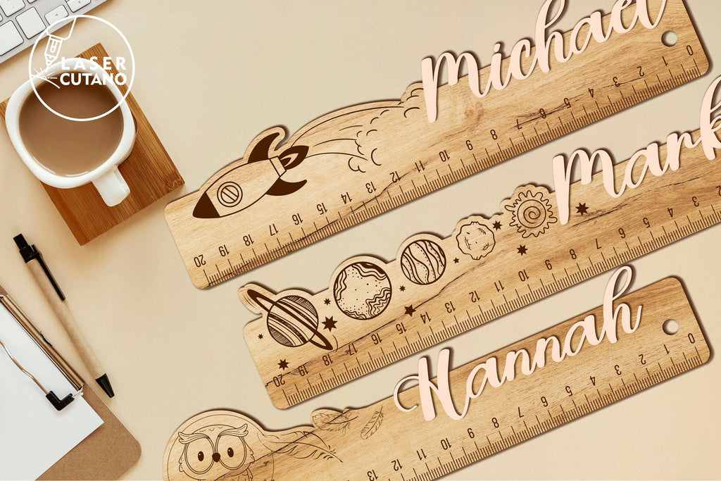 Laser Cut Wooden RULER School Laser Cut Education Tools - So Fontsy