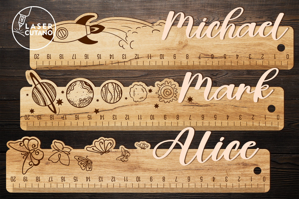 Laser Cut Wooden RULER School Laser Cut Education Tools - So Fontsy