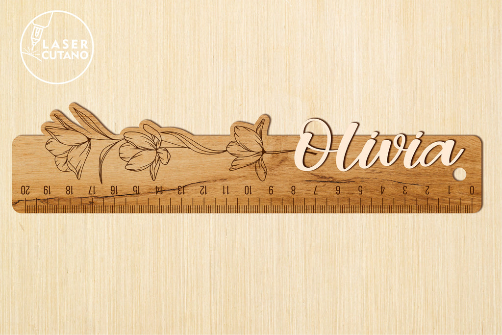 Laser Cut Wooden RULER School Laser Cut Education Tools - So Fontsy