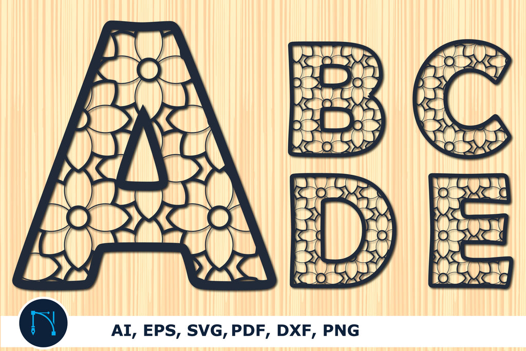 laser/paper cut alphabet A-Z SVG bundle SVG - So Fontsy