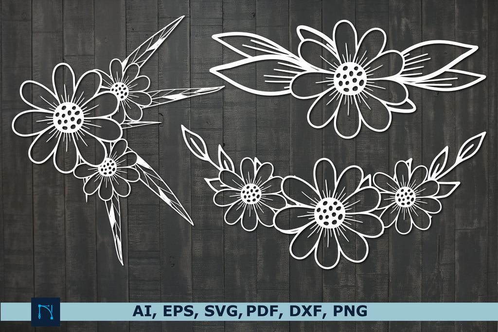 laser/paper cut flowers SVG bundle - So Fontsy
