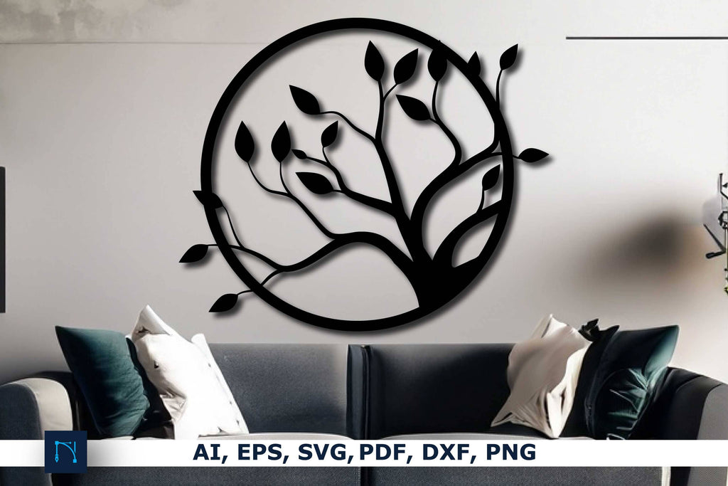 Laser/Paper cut Tree Branches Decor SVG - So Fontsy