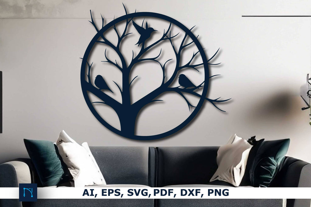 Laser/Paper cut Tree Branches Decor SVG - So Fontsy
