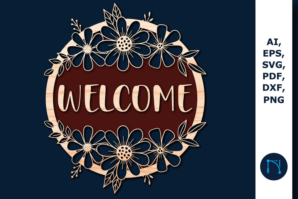 Laser/Paper cut welcome sign SVG - So Fontsy