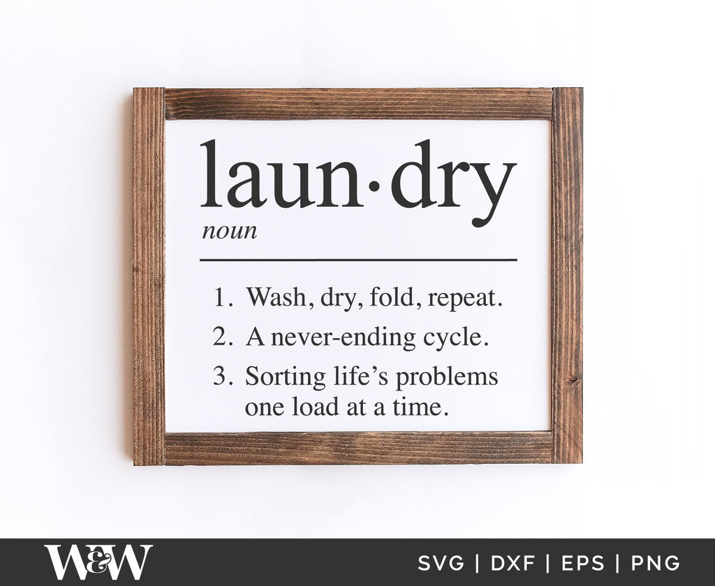 Laundry Definition SVG | Laundry Room Cut File - So Fontsy