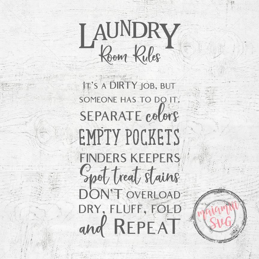 Laundry Room Rules SVG - So Fontsy