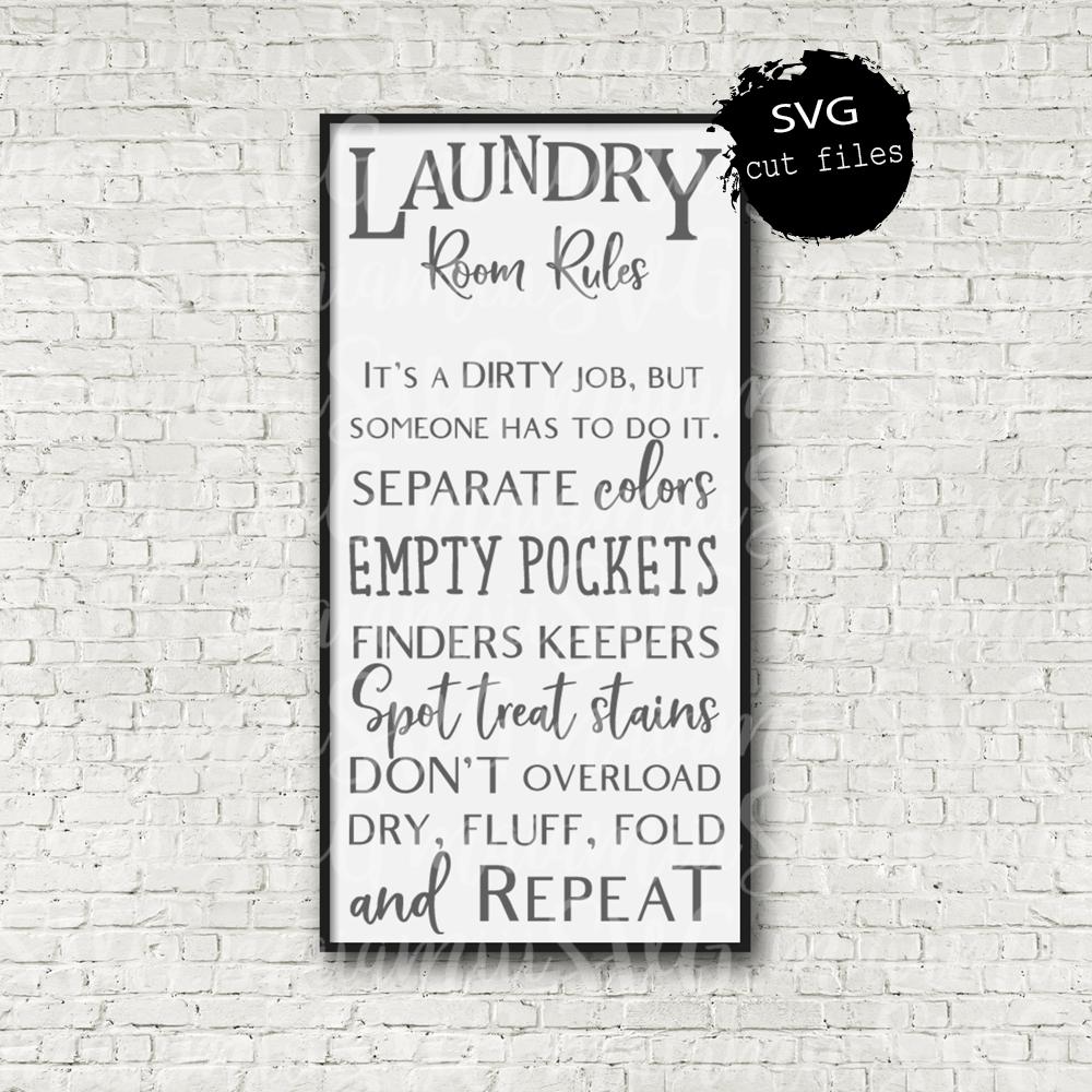 Laundry Room Rules SVG - So Fontsy