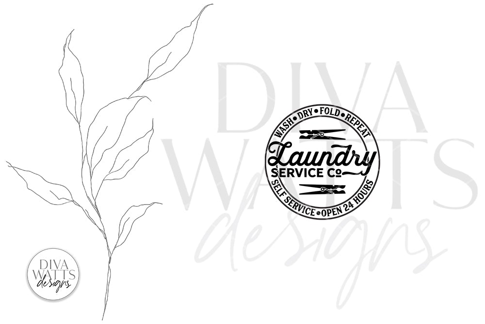 Laundry Service Co SVG | Round Design - So Fontsy