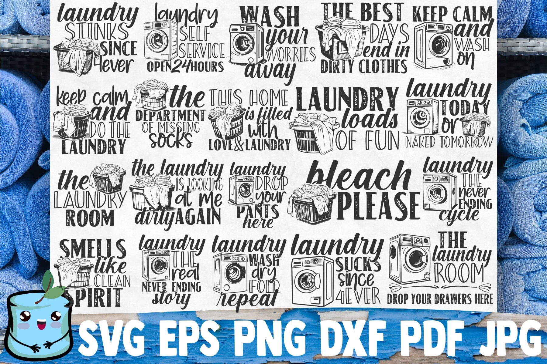 Laundry SVG Bundle - So Fontsy